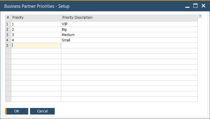 Thiết lập mức độ ưu tiên (BP Priorities)